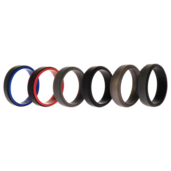 ROQ | Accessories | Silicone Wedding 2layer Step Ring Set Black By Roq ...